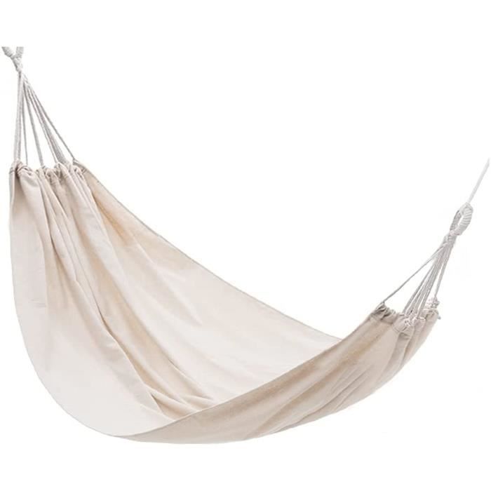 Hamac extérieur SwingHamac de Rollover Simple-Double Canvas Beige pour camping, jardin, plage et ...