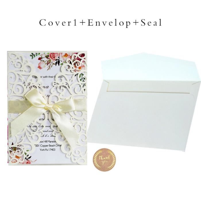 Carte d'invitation de Mariage - Pearl Ivory - 25 Pcs - Papier pailleté ...