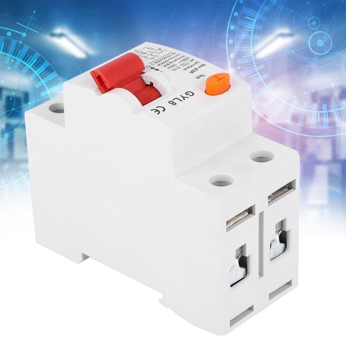 Cikonielf Disjoncteur miniature Disjoncteur à courant résiduel GYL8 2P RCCB Protection contre ...