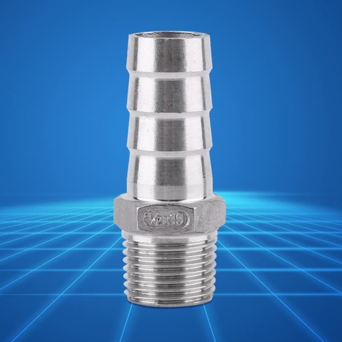 EJ.life Connecteur de Tuyau Barbelé Connecteur de Queue de Tuyau d'eau de Filetage Mâle en Acier ...