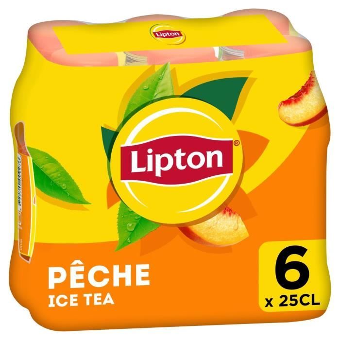LOT DE 5 - LIPTON - Ice Tea Boisson au thé pêche - pack de 6 bouteilles ...