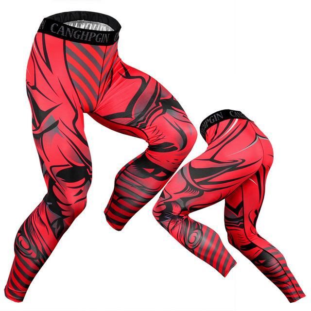 Collant de sport de course de fitness - KC191 - Homme - Rouge - Séchage ...