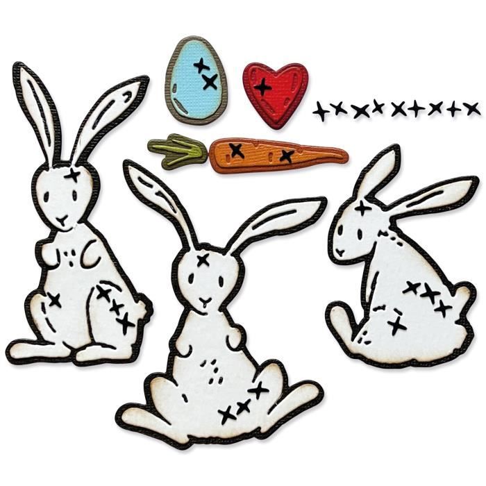Gabarit d'estampe Sizzix Thinlits « Bunny Stitch by Tim Holtz » - SIZZIX - Gabarit d'estampe ...