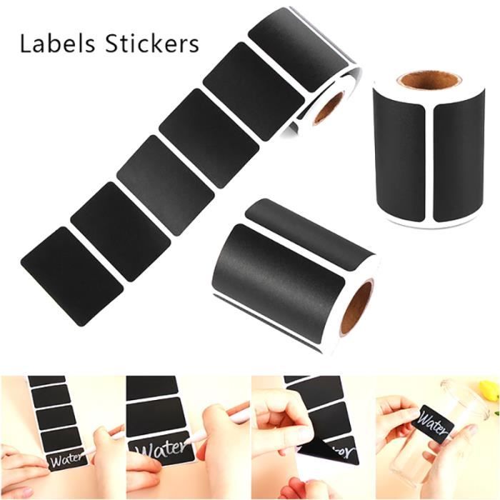 STICKERS,--Rouleau'étiquettes autocollantes étanches, 120 pièces, noir ...