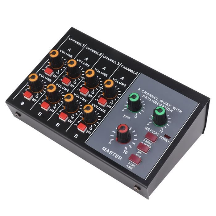 Mélangeur de son professionnel Table de mixage professionnelle à 8 ...