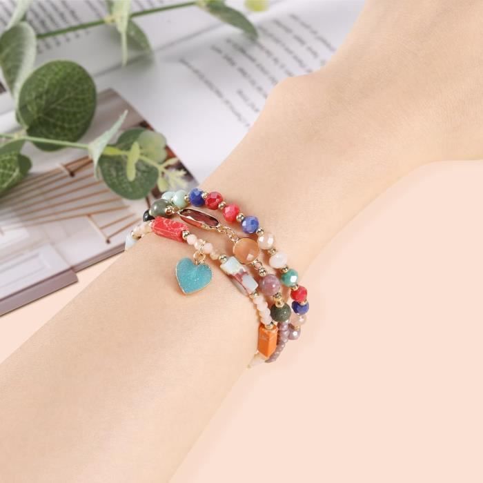 Bracelet De Perles Extensible, 3 Ensembles De Bracelets De Perles Empilables Bohèmes Pour Femmes ...