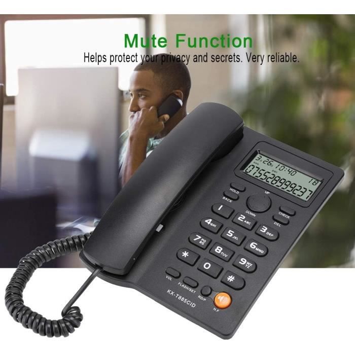 Telephone Fixe,Téléphone Antibruit,Fonction Mains Libres,Fonction De ...