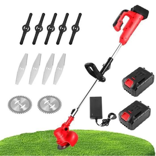 Dbroussailleuse sans fil 21V - Coupe bordures avec Capot de protection 2 batteries et chargeur ...