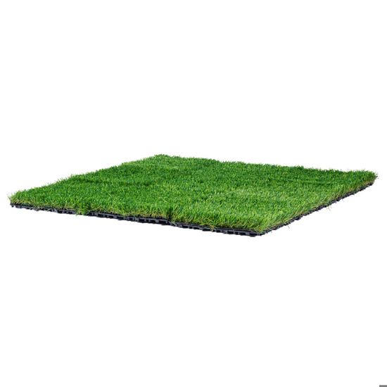 Dalles de Gazon Artificiel Emboîtables-Duoku-Gazon Synthétique-305 x 305 mm-avec Tapis Auto ...