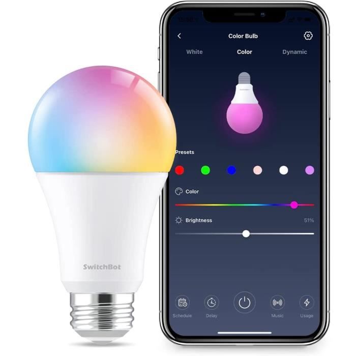 Smart LED Light Bulb - Color Changing Dimmable WiFiBluetooth Bulb Works ...