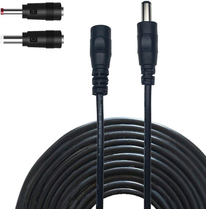 1 Mètres Rallonge Cordon D'alimentation DC 2.1mm x 5.5mm Mâle à Femelle ...