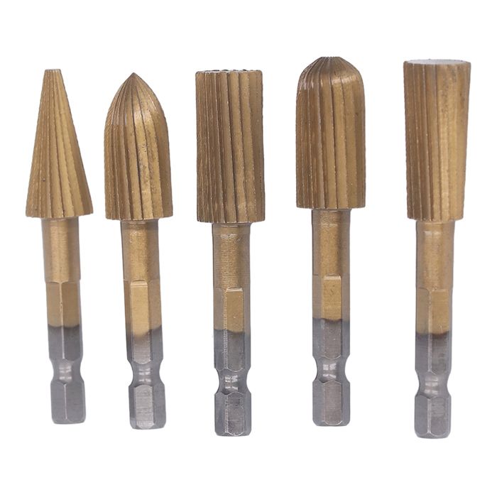 5 pièces outils de lime rotative 1/4in tige Double coupe fraise limes à ...