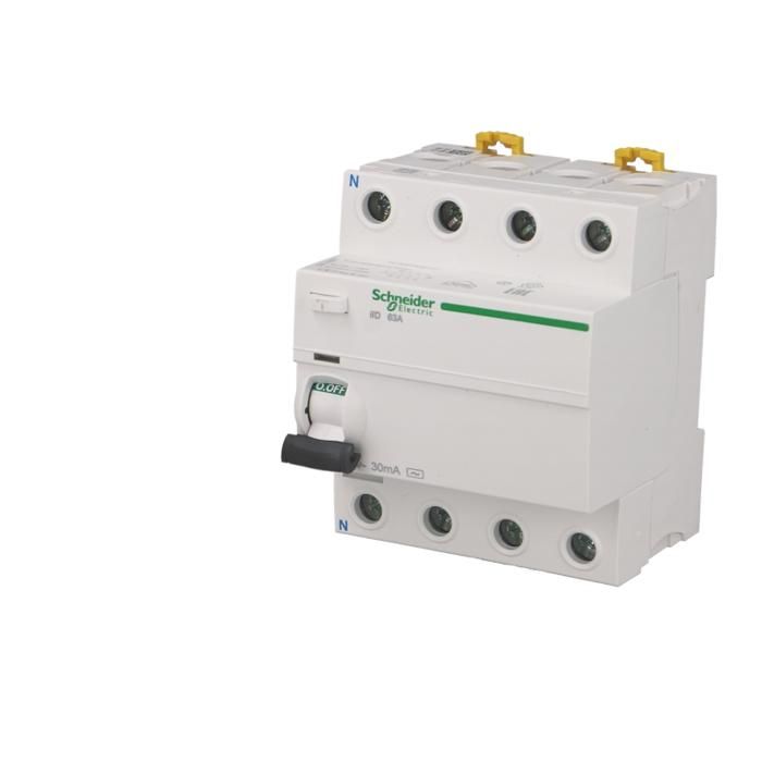 Interrupteur différentiel modulaire tétrapolaire Schneider Acti9 iID 63A 300mA type AC ...