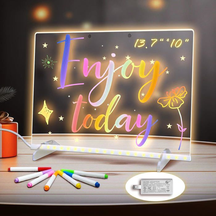 Tableau LED - 35 x 25 cm - 7 couleurs RVB - 4 modes dynamiques ...