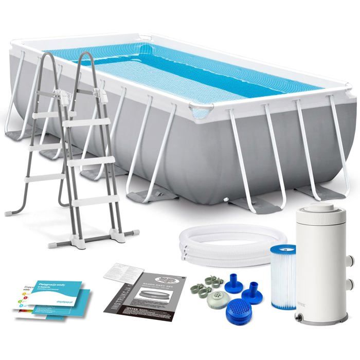 4Mx2Mx1M Prism Frame Rectangular Pool Set - Cdiscount Jardin