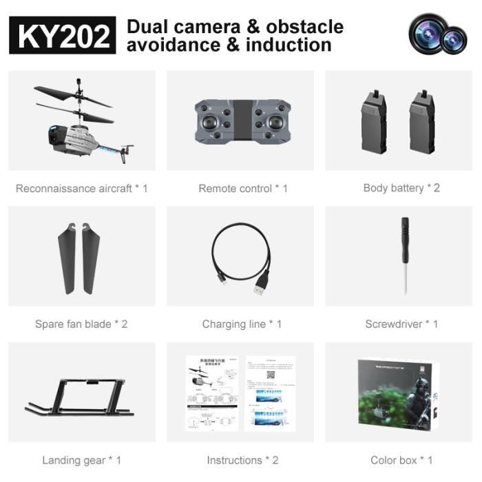 Gris 2Caméra 2B-Mini Drone radiocommandé avec caméra 4K, hélicoptère ...