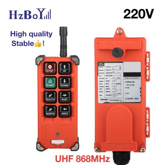 UHF 220V-F21-E1B Haute qualité VHF-UHF 12-24-36-220-380V Sans Fil Industriel Télécommande pour ...
