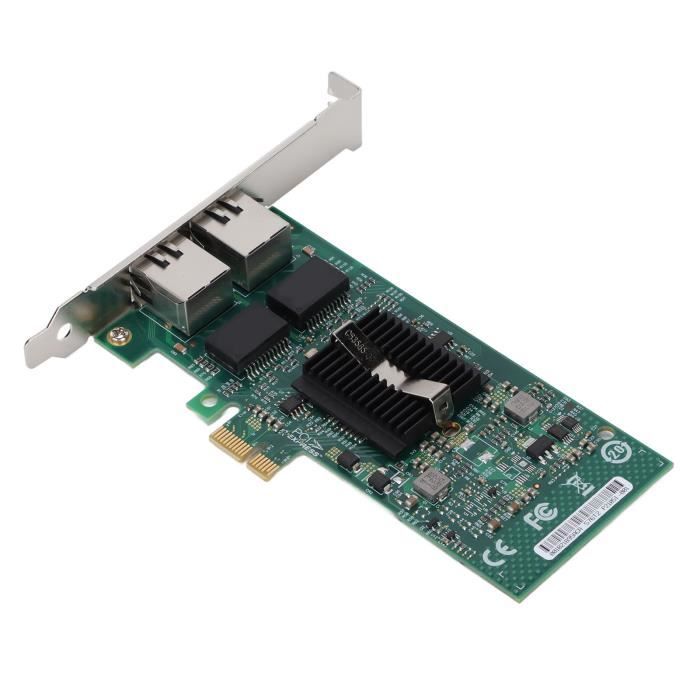 Akozon carte réseau Gigabit Carte réseau 82576GB Puce PCI‑E X1 Gigabit ...
