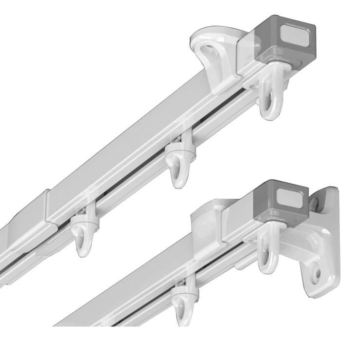 Rail De Rideau en Aluminium, Rail pour Rideaux Kit, Support Mural de ...