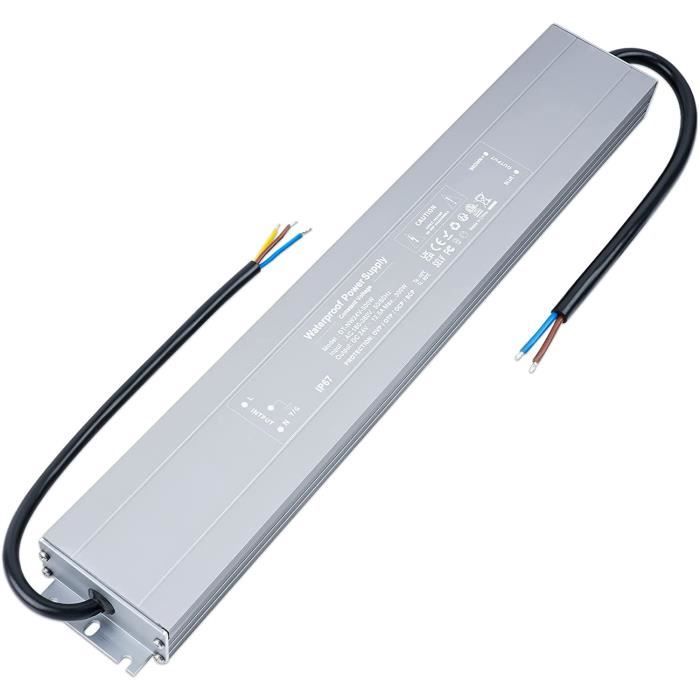 Transformateur LED 220V 24V 60W, Alimentation LED IP67 Etanche Pilote LED 2.5A, AC à DC Tension ...
