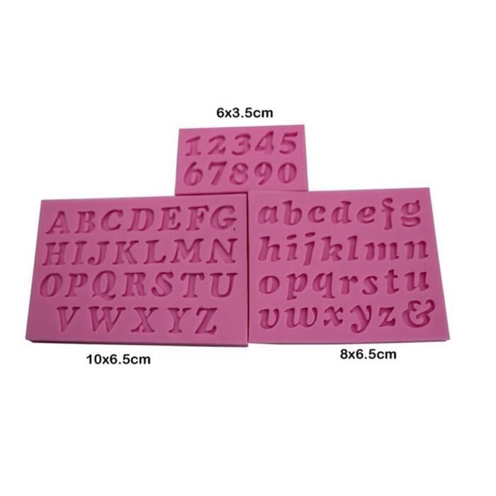 Lettre moule Alphabet et numéro Silicone moules moule Initial grand ...