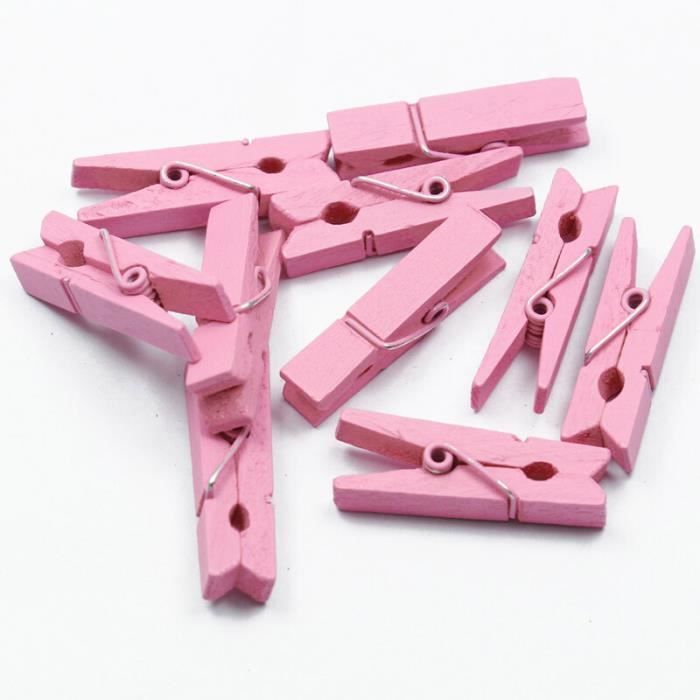 Pince à linge,Pinces à linge en bois de plusieurs couleurs, 10 pièces ...