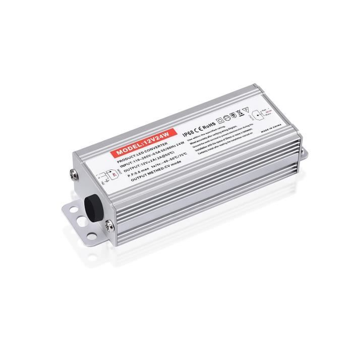 Transformateur Led 12V 24W, Led Driver Alimentation 12V 24W 230V À 12V ...