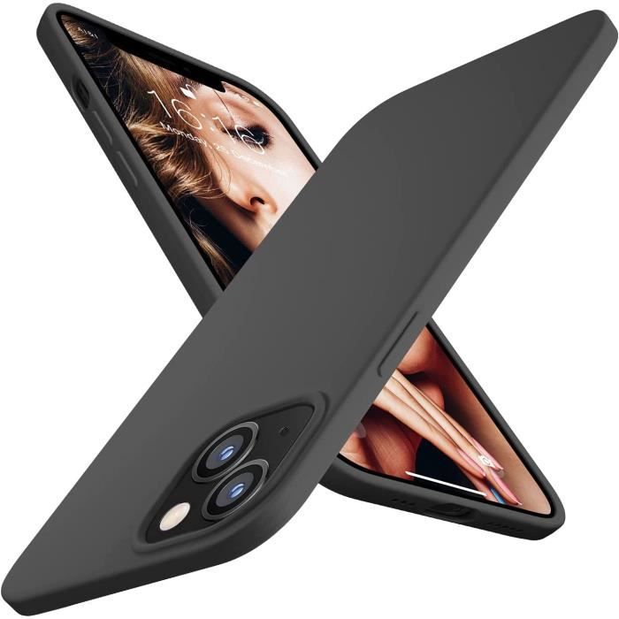 Coque iPhone 13, coque de téléphone en silicone liquide résistant aux chocs en gel de caoutchouc ...