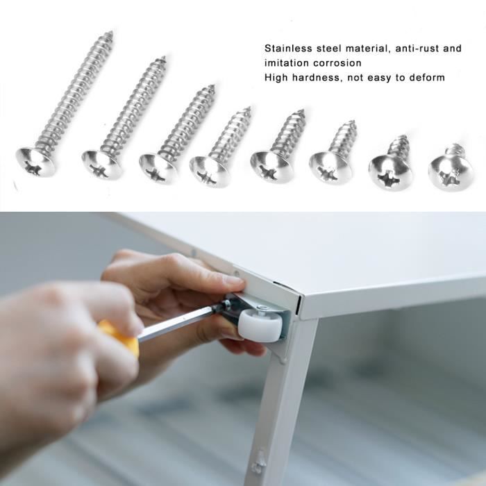 Vis autotaraudeuses - EJ.LIFE - M3.5 - Acier inoxydable 304 - Lot de 200 - Tête plate cruciforme ...