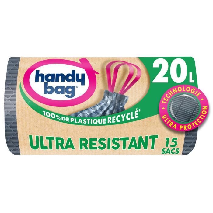 LOT DE 3 - HANDY BAG - Ultra Résistants Sacs poubelle 20 L à poignées ...