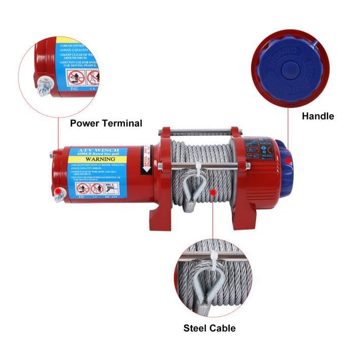 Treuils en acier Kit de treuil 4500lb/2041kg 12VDC avec plaque de ...