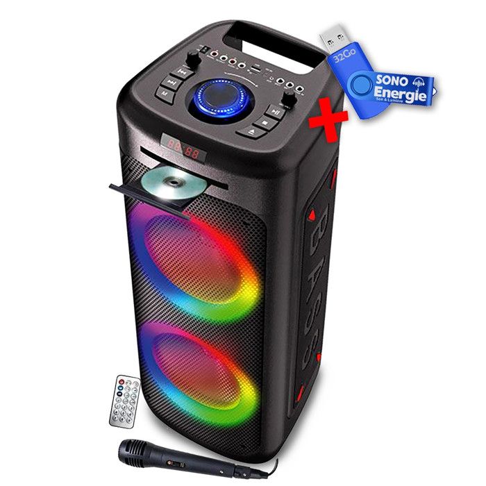 Enceinte Autonome Lumineuse Avec Lecteur CD Inovalley MS06-CD-XXL ...