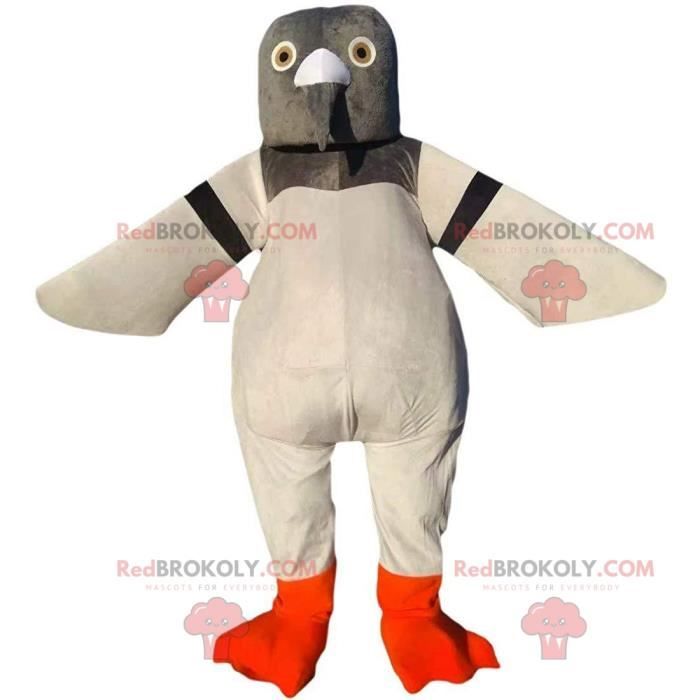 Mascotte de pigeon géant, gris et blanc, costume de pigeon - Costume ...