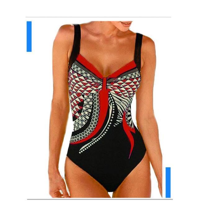 Maillot De Bain Femme 1 Pieces Gainant Piscine Slim Push Up Dos Nu Bikini Col En V Profond ...