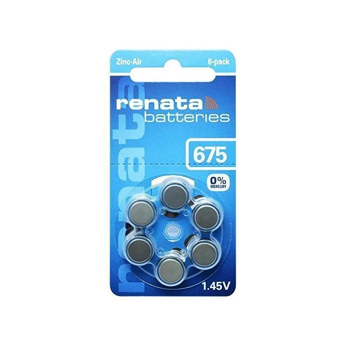 Blister de 6 Pile auditive ZA675 Zinc Air 0% Mercury 1,45V - Cdiscount Jeux - Jouets