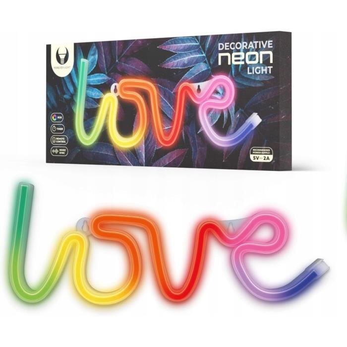 Lumière Néon Led Rvb Love Signe Lumière Usb Led Lumière Maison Panneau ...