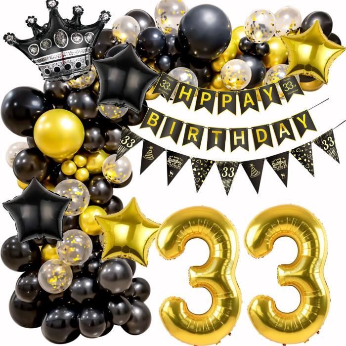 Decoration Anniversaire 33 Ans Femme Homme, 33 Ans Arche Ballon ...