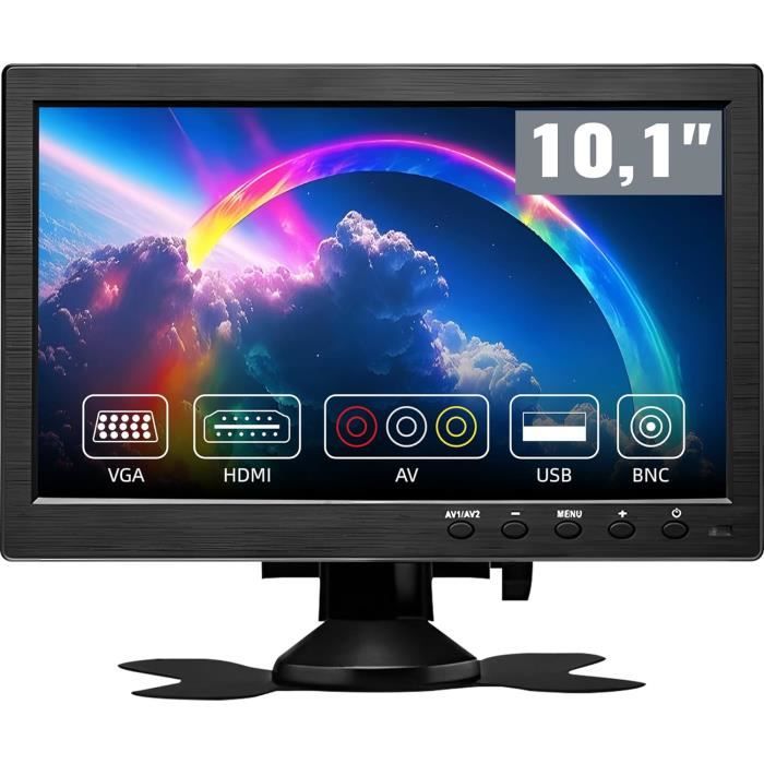 10,1 Pouces Mini Écran Pc Moniteur, Lcd 1024X600 Vga Hdmi Bnc Avi Hd Cctv Couleur Entrée Pc Dvr ...