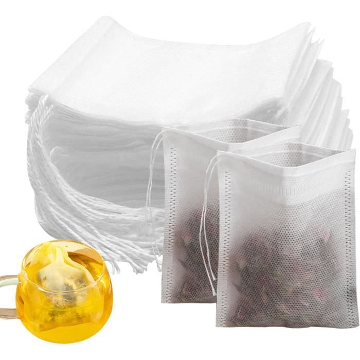 300Pcs Sachets Filtre à Thé Jetables, 7cm X 9cm Sachet de The a Remplir ...