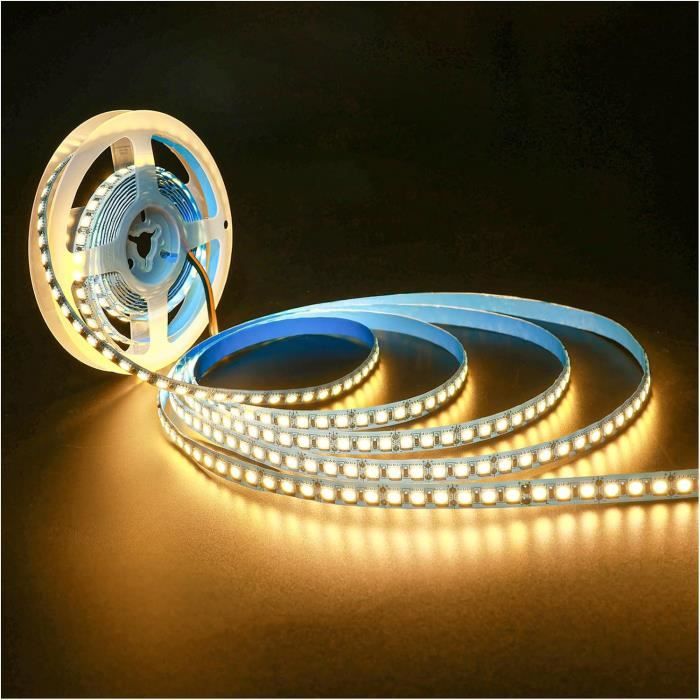 Ruban Led 12V, Blanc Chaud 3000K Bande Led 5M 5050 Ip20 120 Leds-M ...