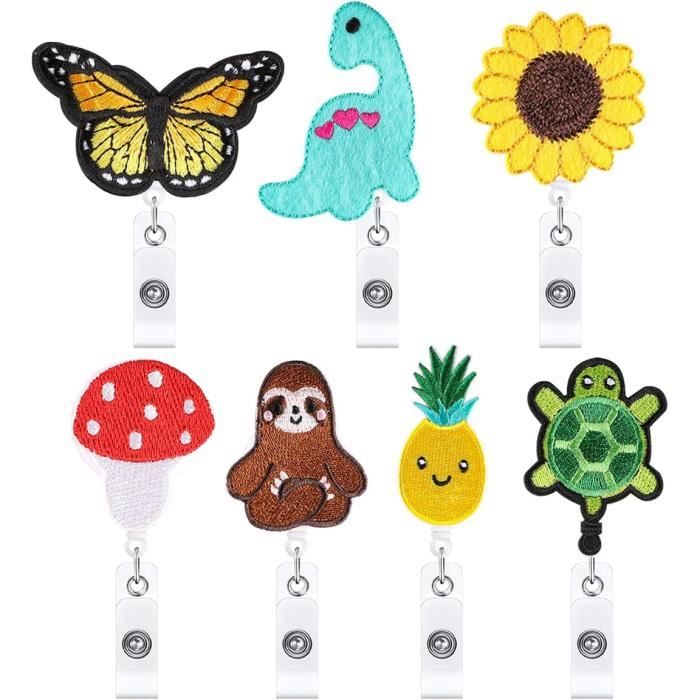 Enrouleur De Porte-Badge Rétractable À 7 Motifs, Porte-Badge Avec Clip De Ceinture, Facile À ...