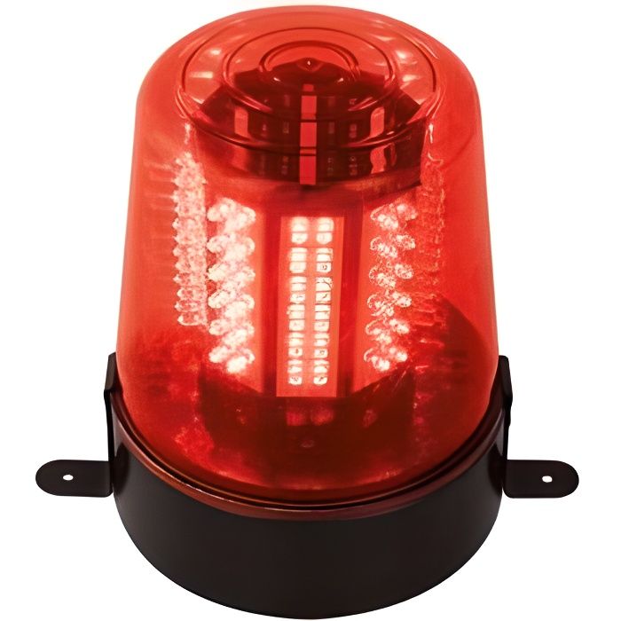 Gyrophare 108 led rouge 12v + alim 220v girophare - Cdiscount Auto