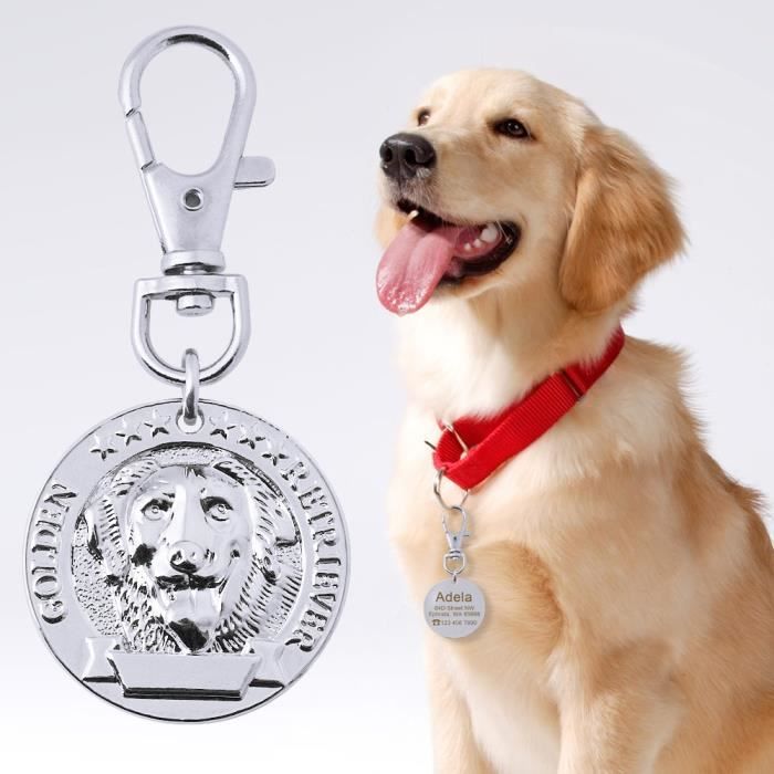 Plaque d'identification personnalisée pour chiens, nom de chien gravé ...