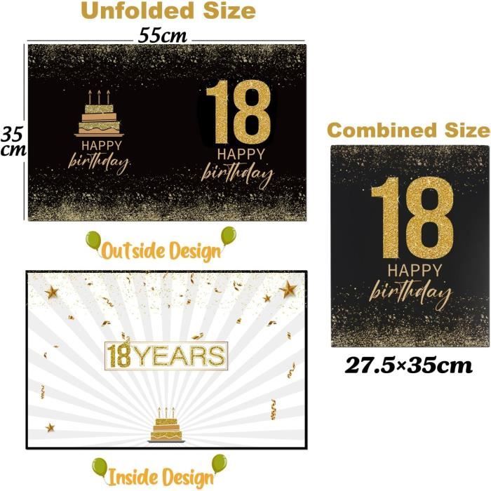 Grande Carte de Voeux 18 ans Happy Birthday Géante Carte Anniversaire ...