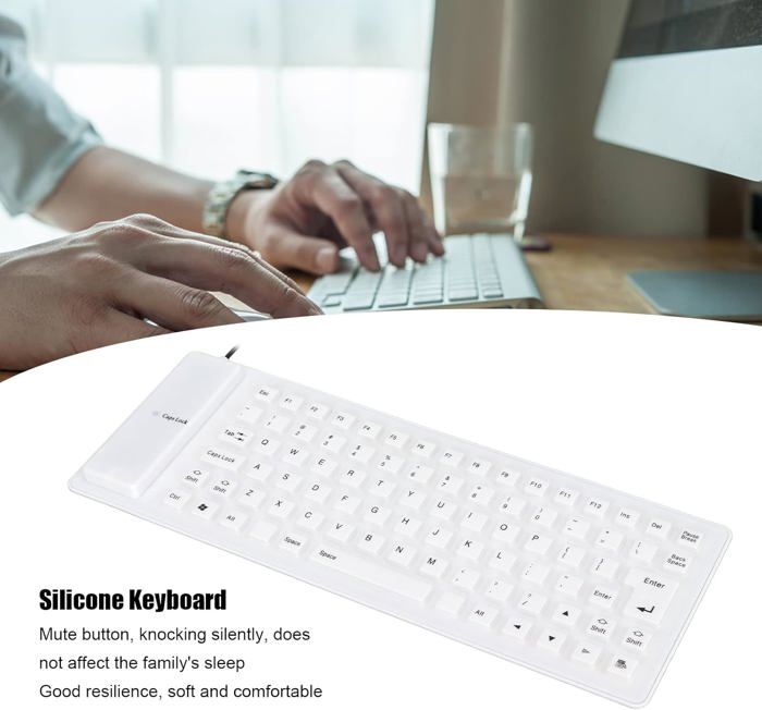 Roll Up Clavier Clavier Flexible Sans Fil Silicone Clavier En Silicone ...