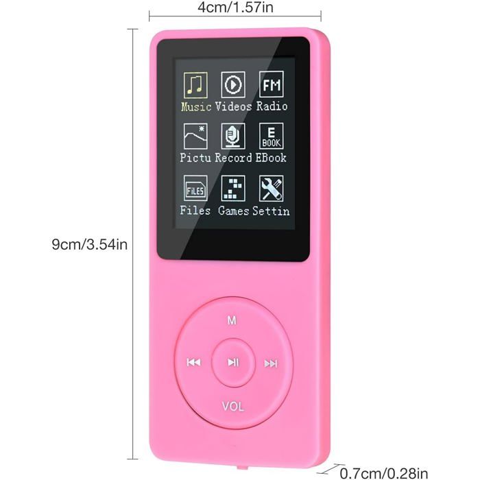 Lecteur MP3/MP4 numérique portable - SUTEO - 8 Go - Rose - Son HiFi ...