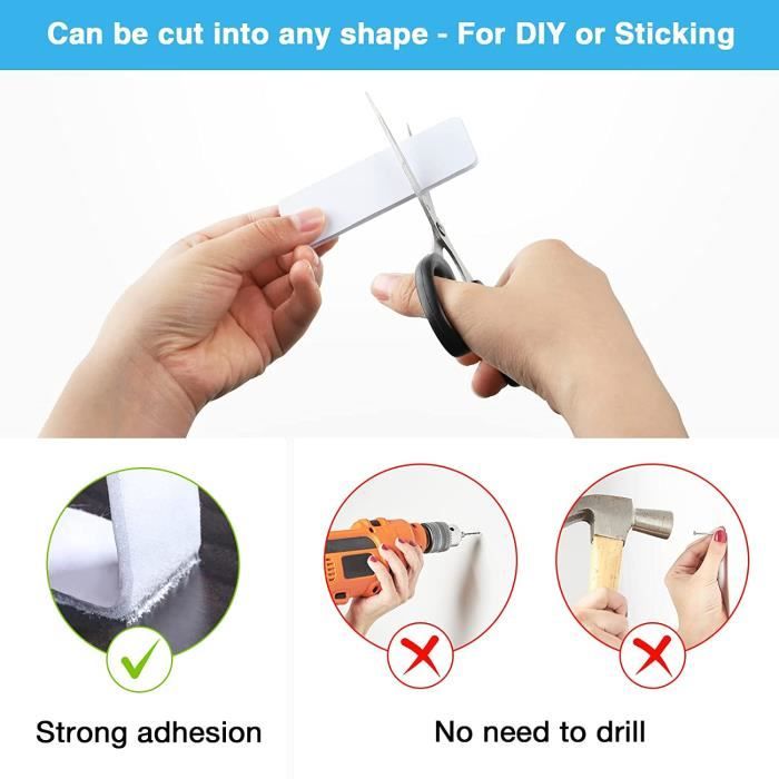 Scratch Autocollant Double Face,ANNEFLY 20 Paires Rectangle Tampon ...