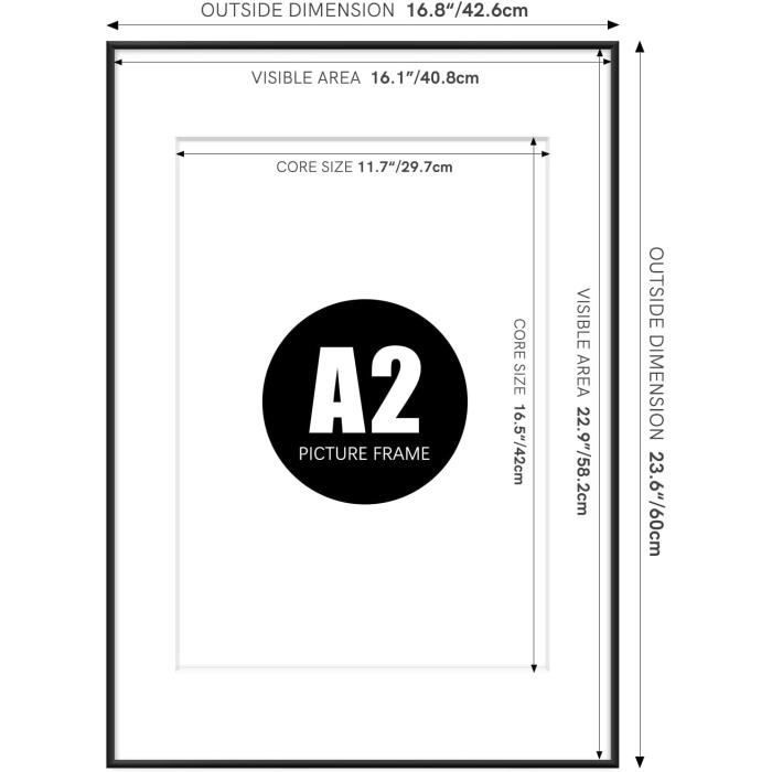 Lot De 3 Cadres Photo A2 En Aluminium Et Acrylique - 41,9 X 58,4 Cm ...