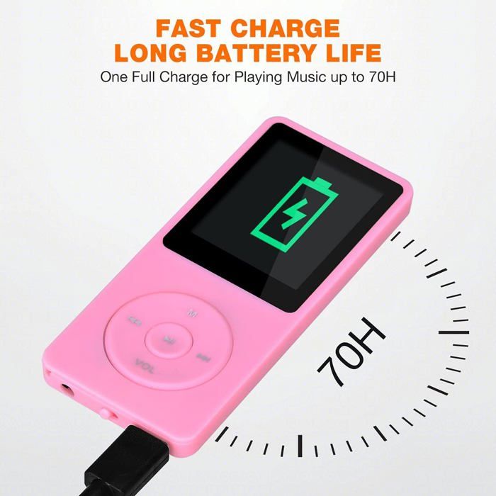 Lecteur MP3/MP4 numérique portable - SUTEO - 8 Go - Rose - Son HiFi ...