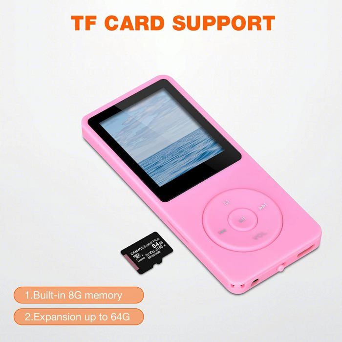 Lecteur MP3/MP4 numérique portable - SUTEO - 8 Go - Rose - Son HiFi ...